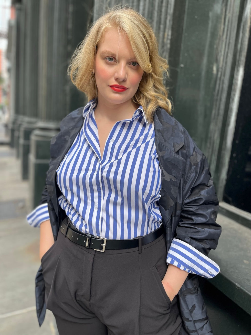 Plus Size Navy Blazer, Plus Size Women's Light Weight Jacket - See Rose ...