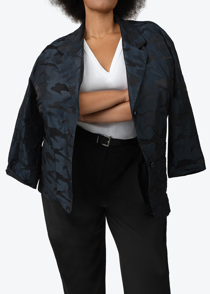 Plus Size Navy Blazer, Plus Size Women's Light Weight Jacket - See Rose ...