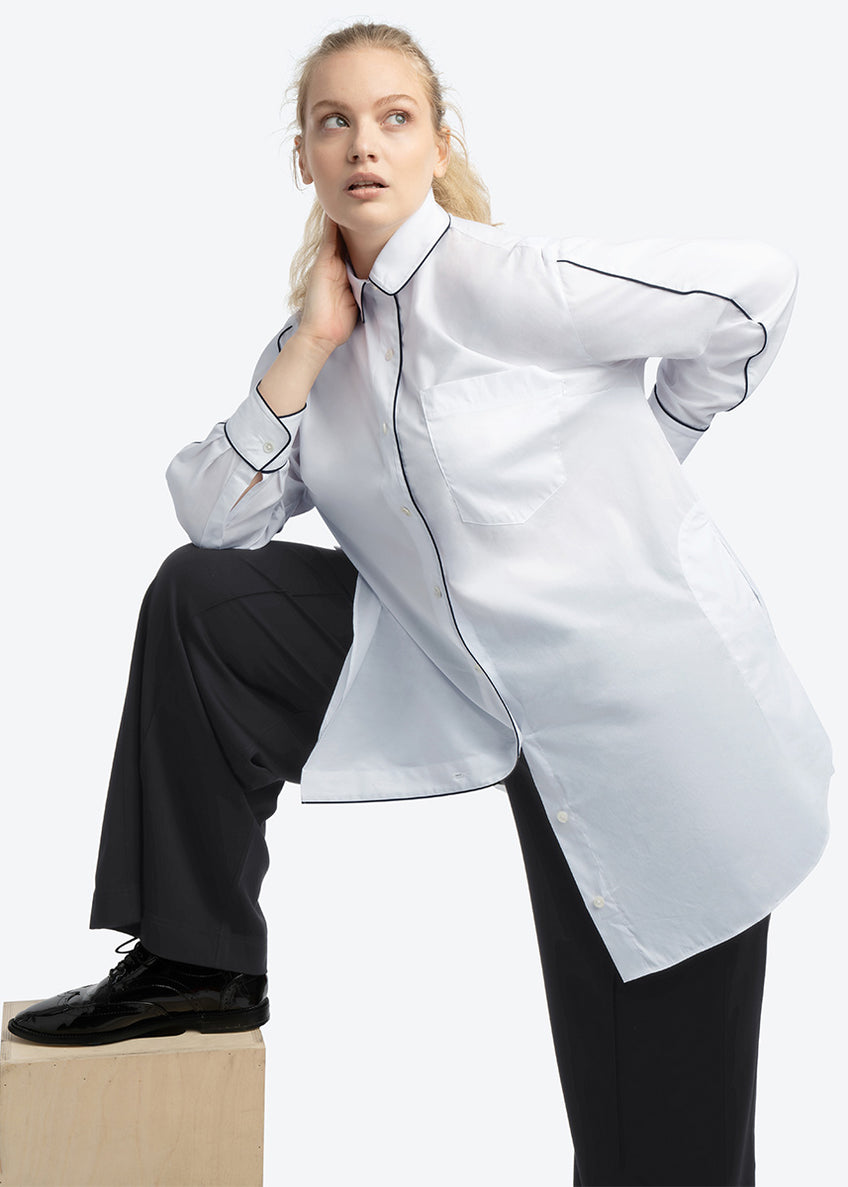 Plus Size White Tunic Shirt, Plus Size Chic Clothing - See Rose Go ...