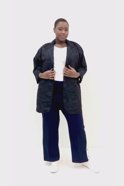 Plus Size Navy Blazer, Plus Size Women's Light Weight Jacket - See Rose ...